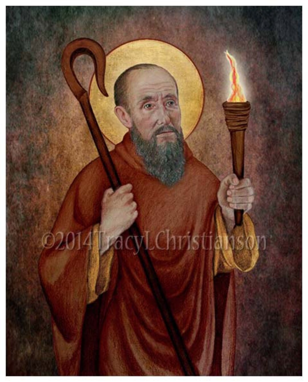 St. Aidan of Lindisfarne Art Print, Catholic Patron Saint - Etsy