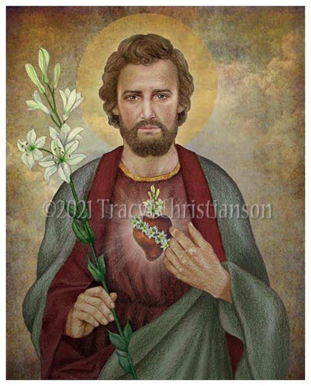 St. Joseph Chaste Heart Fine Art Print/picture - Etsy