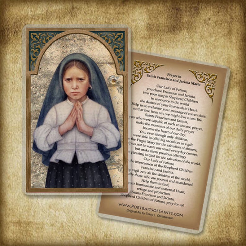 St. Jacinta Marto Holy Card, Fatima Seer - Etsy