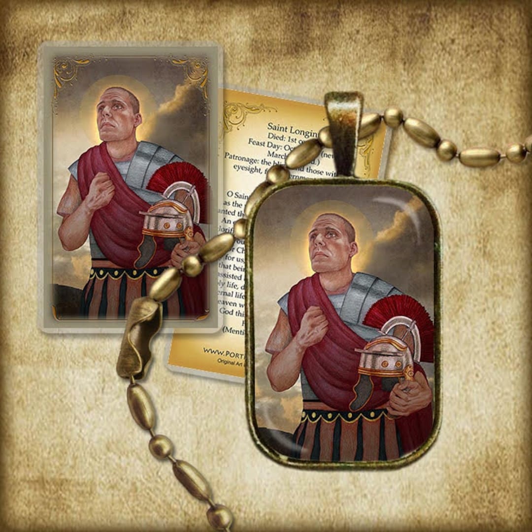 St. Longinus the Centurion Pendant/key Ring and Holy Card GIFT SET ...