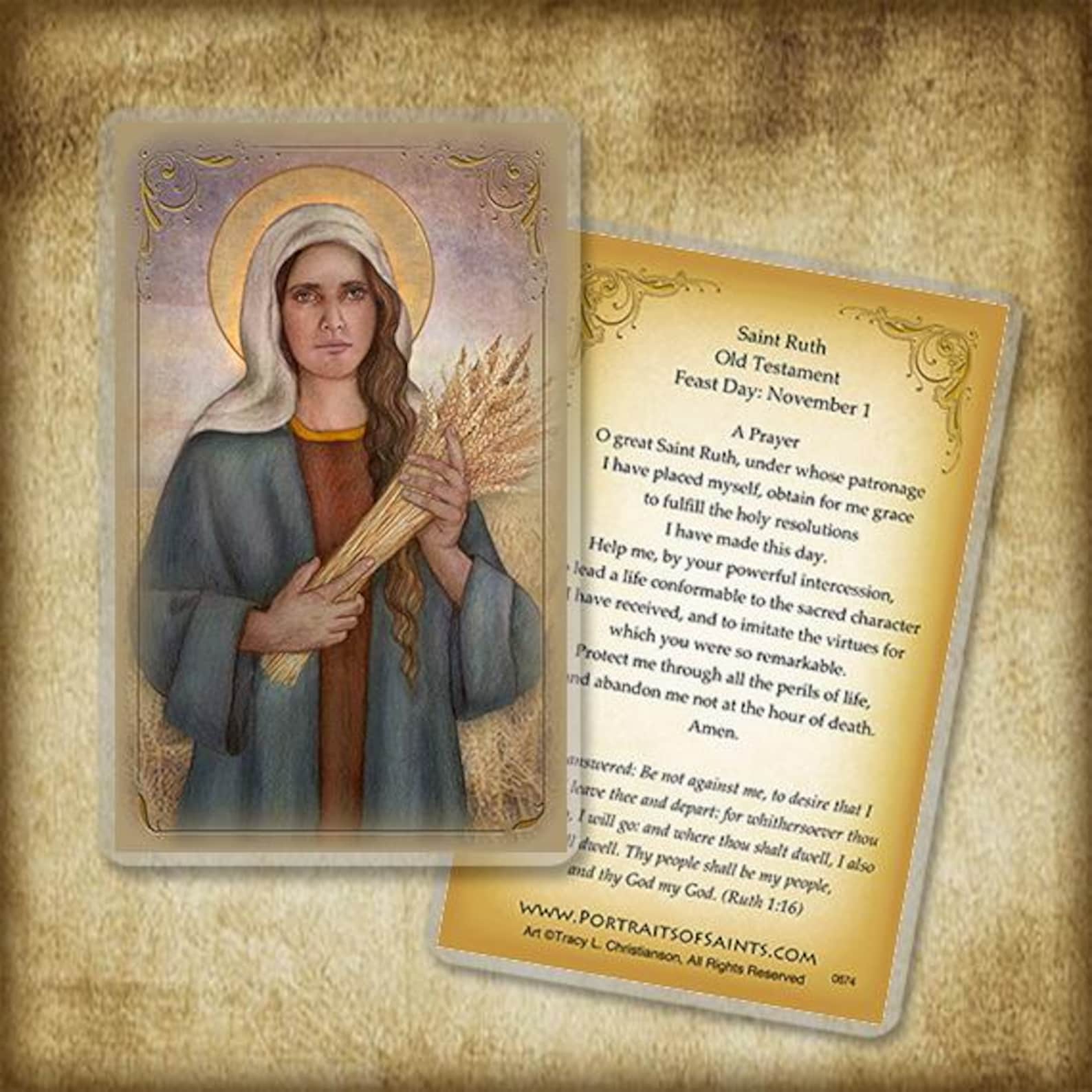 St. Ruth Holy Card/prayer Card Old Testament Saint - Etsy