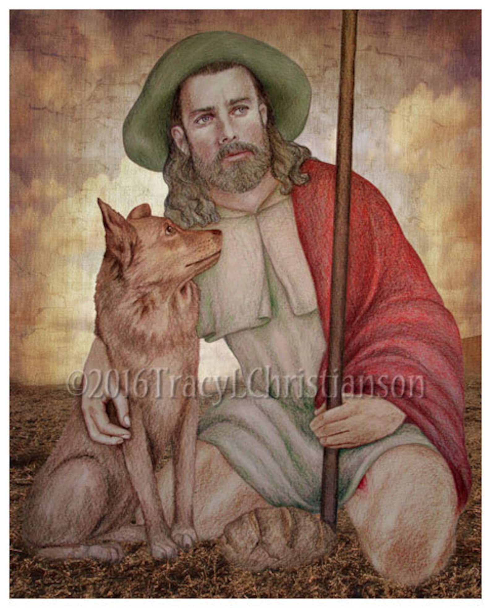 St. Roch rocco Print Catholic Art Patron for Dogs - Etsy