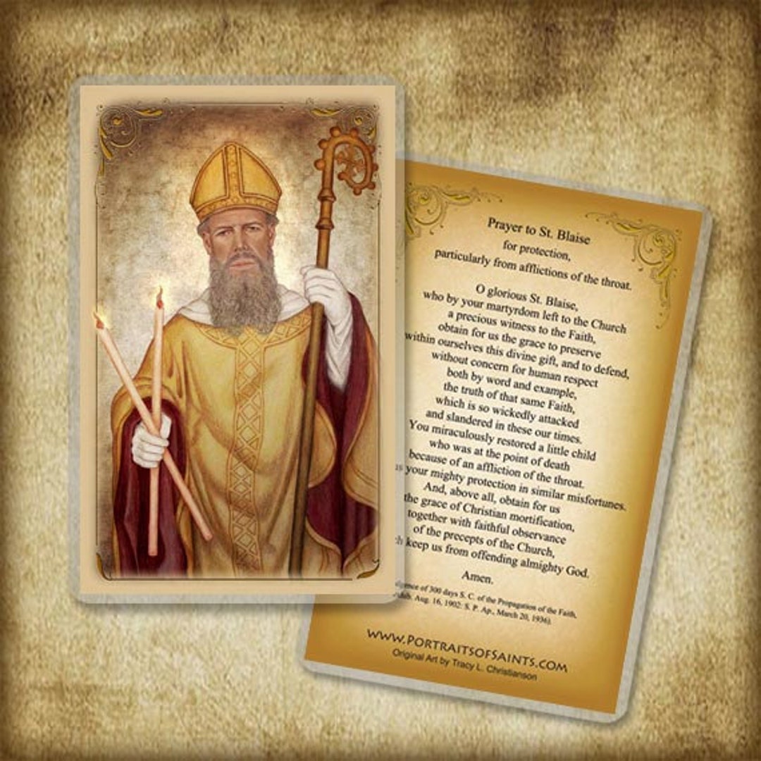 St. Blaise (blase) Holy Card/ Prayer Card - Etsy
