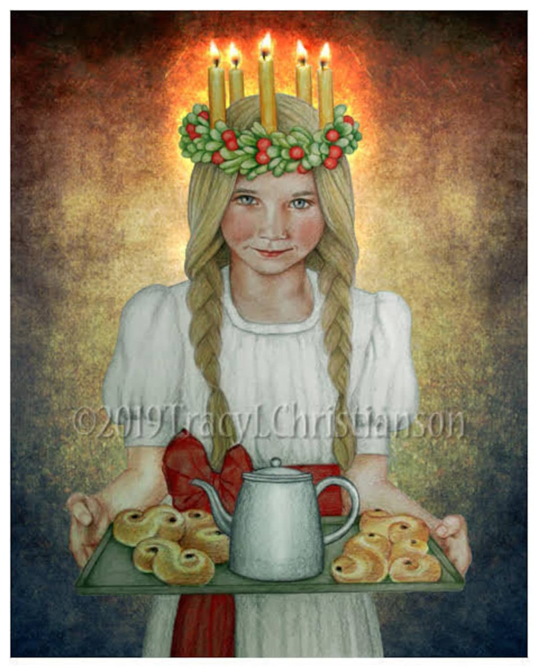 St. Lucia Art Print, Catholic Patron Saint of Youth at Christmas - Etsy