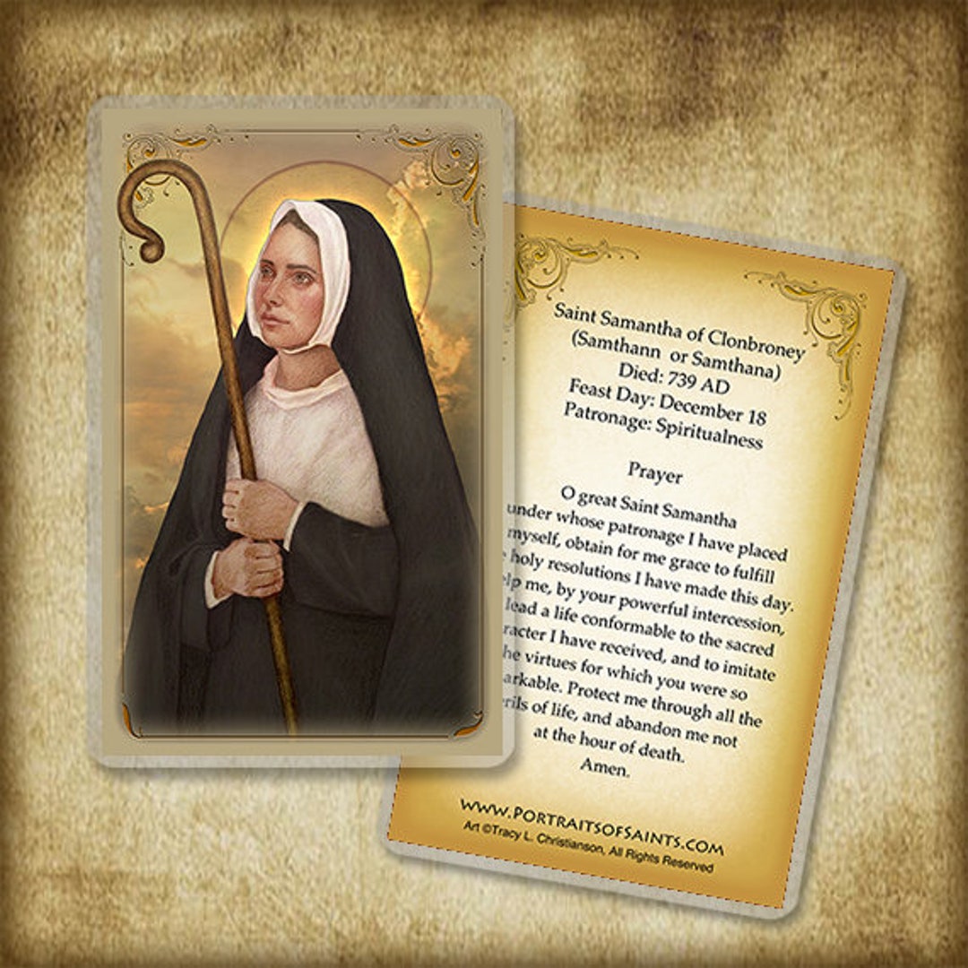 St. Samantha of Clonbroney Holy Card/prayer Card, Patron of ...
