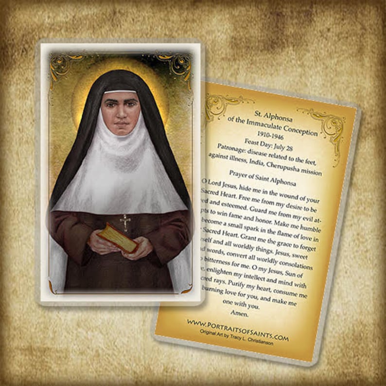 St. Alphonsa of the Immaculate Conception Holy Card Saint - Etsy