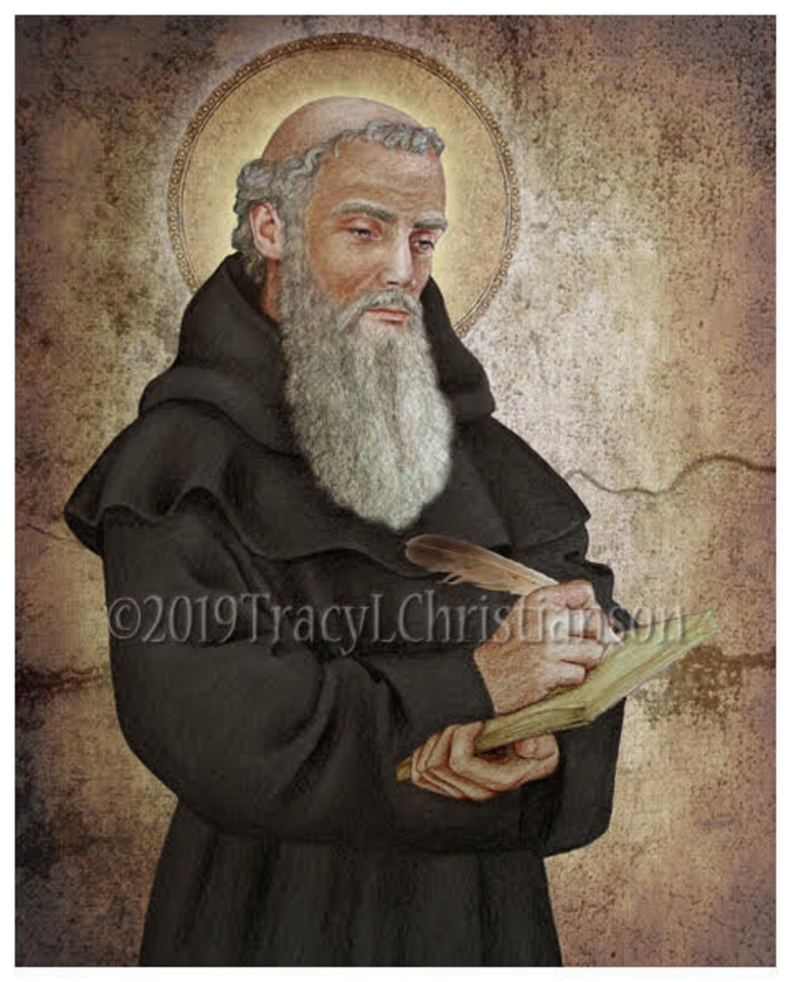 St. Bede the Venerable Art Print Catholic Patron Saint - Etsy