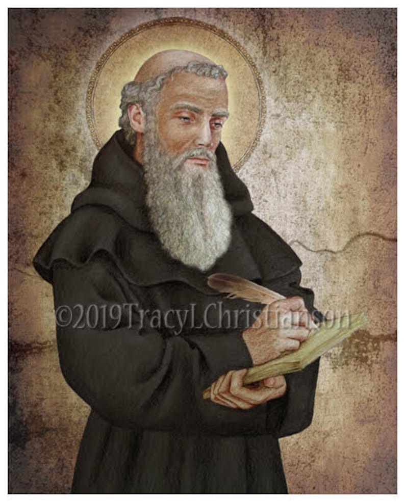 St. Bede the Venerable Art Print, Catholic Patron Saint - Etsy