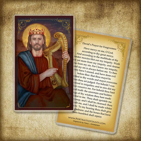 St. King David Holy Card - Etsy