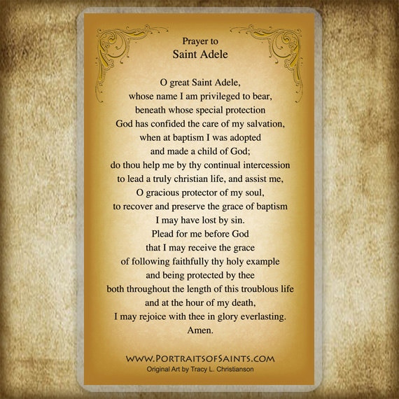 St. Adele Prayer Card - Etsy Hong Kong
