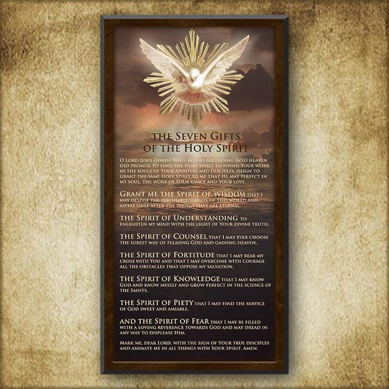 The Seven Gifts of the Holy Spirit Inspirational Plaque, House Warming ...