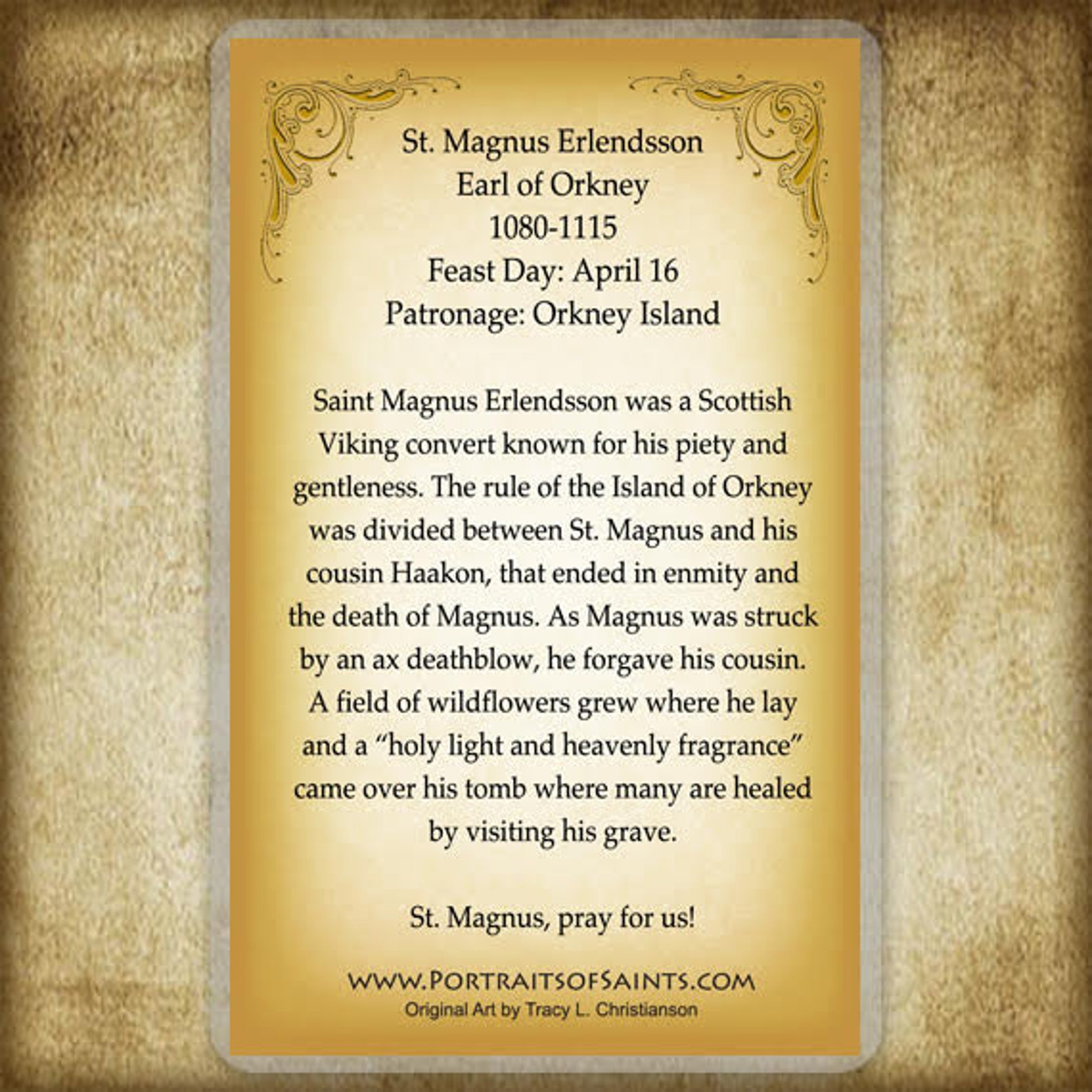 St. Magnus Erlendsson Holy Card/prayer Card - Etsy