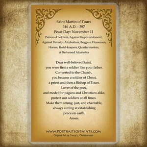 St. Martin of Tours Holy Card, Saint for Soldiers - Etsy