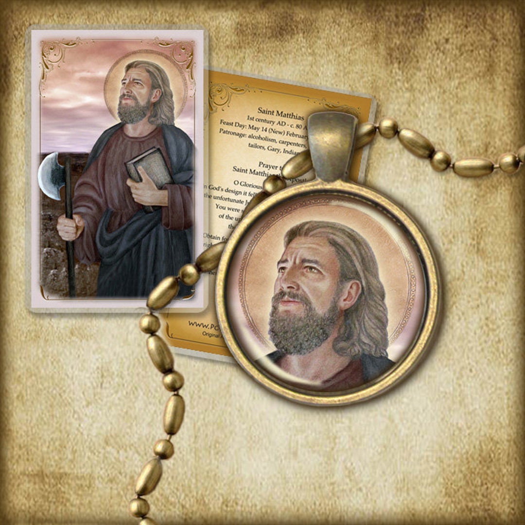St. Matthias Pendant and Holy Card GIFT SET Apostle - Etsy