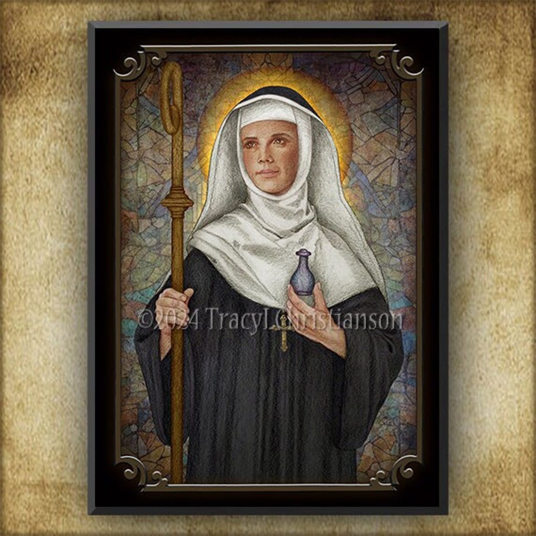 St. Walburga Wood Icon/plaque & Holy Card GIFT SET Plaque, Patron Women ...