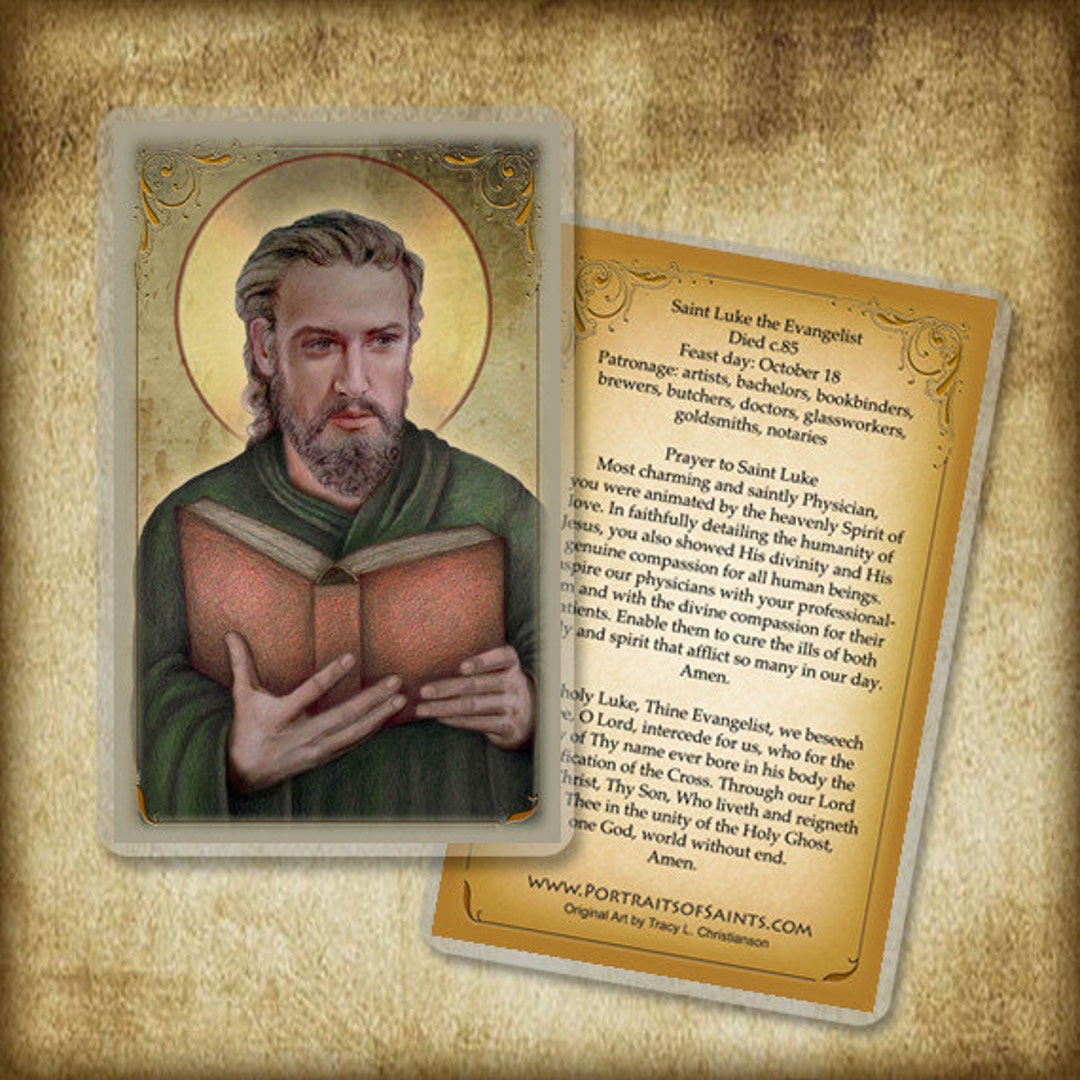 St. Luke the Evangelist Holy Card/prayer Card, Writer of the Gospel - Etsy