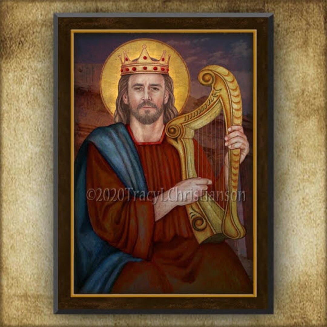 St. King David Wood Icon & Holy Card GIFT SET for Confirmation - Etsy