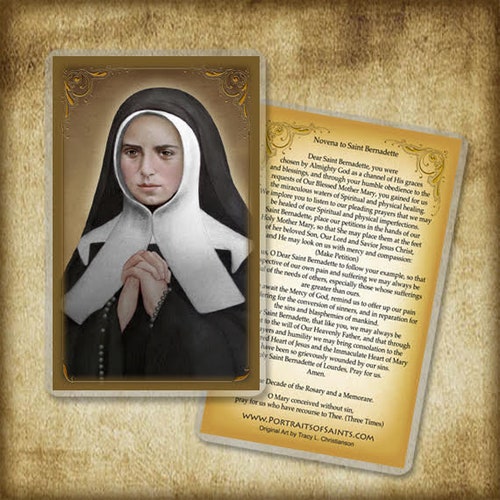 St. Bernadette B Holy Card - Etsy