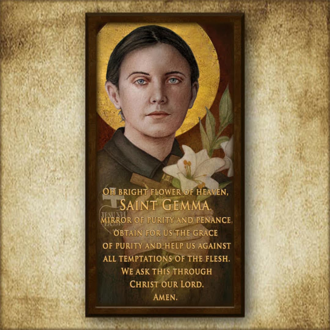 St. Gemma Galgani (B) Inspirational Plaque, Catholic Patron Saint for ...