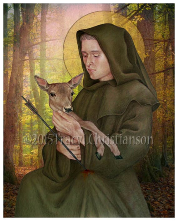 St. Giles Print Catholic Art Patron of People With | Etsy