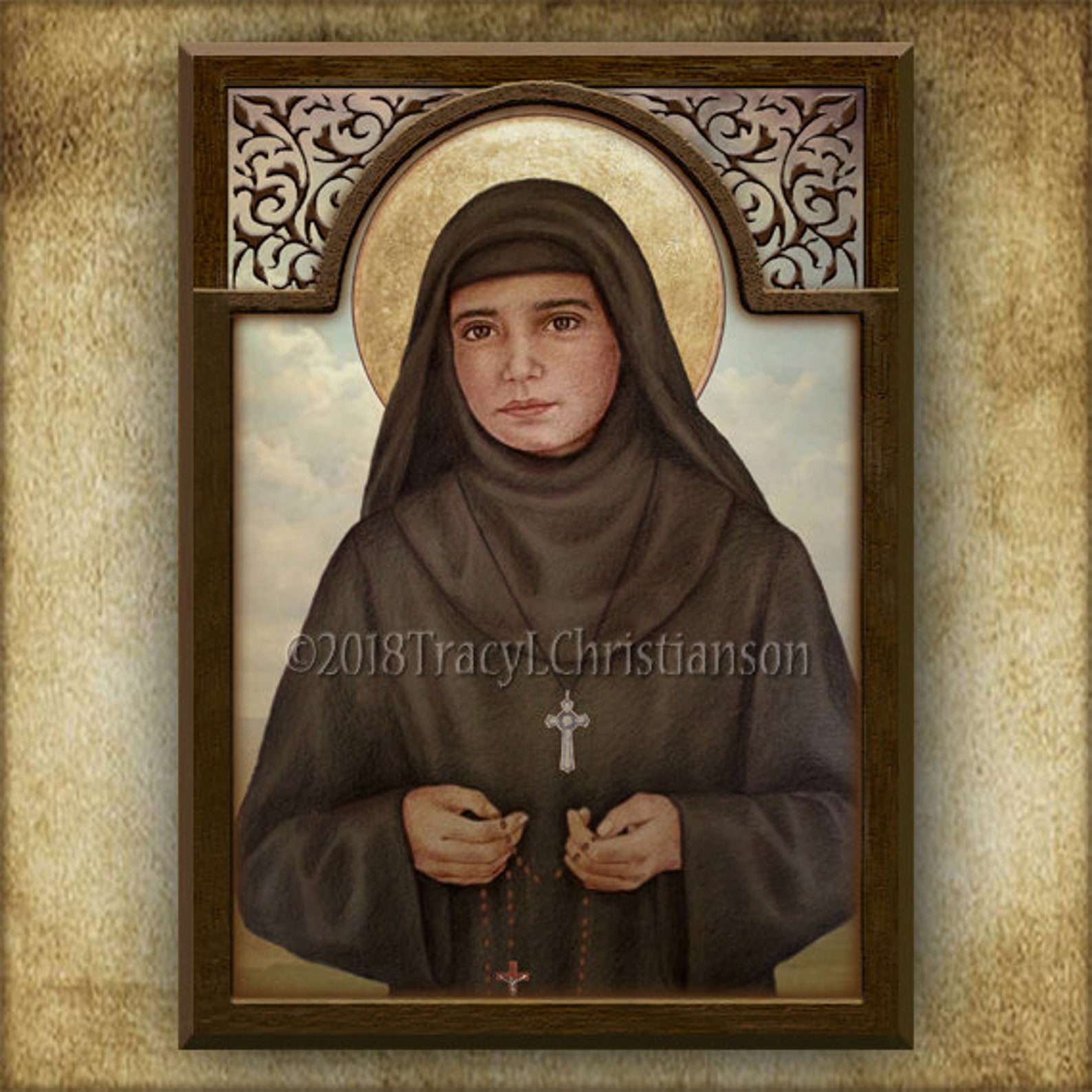 St. Rafqa Wood Icon & Holy Card GIFT SET Lebanese Maronite - Etsy