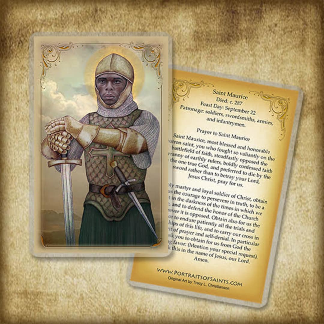 St. Maurice Holy Card, Catholic Prayer Card - Etsy