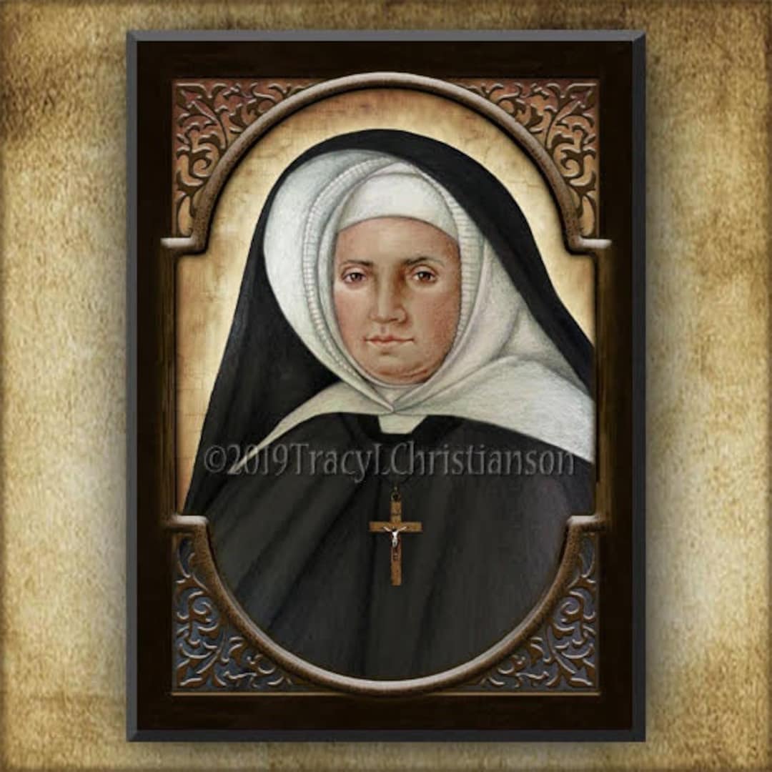 St. Emily De Vialar Wood Icon & Holy Card GIFT SET Plaque, Patron Saint ...