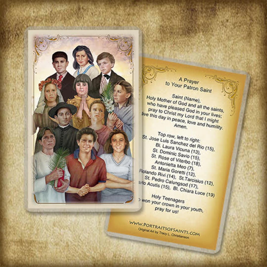 Holy Teenagers Holy Card, Catholic Prayer Card - Etsy