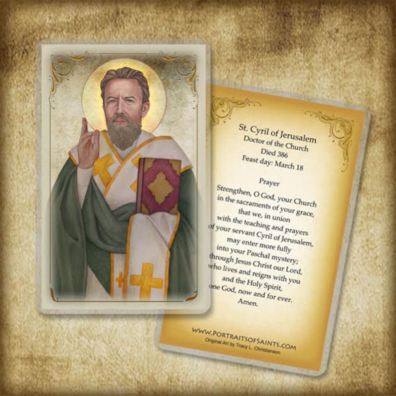 St. Cyril of Jerusalem Holy Card Catholic Prayer Card - Etsy