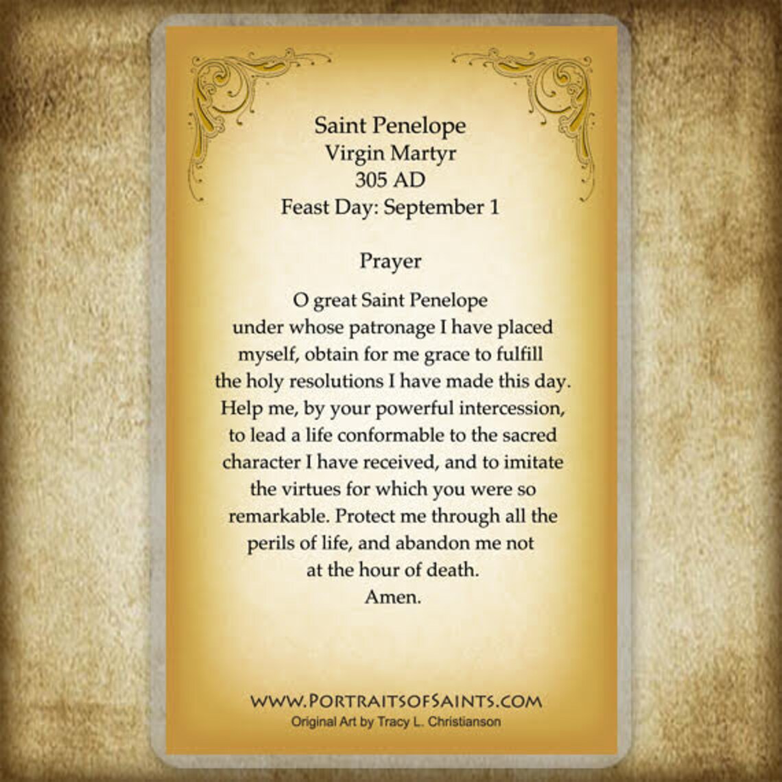 St. Penelope Holy Card Catholic Prayer Card - Etsy