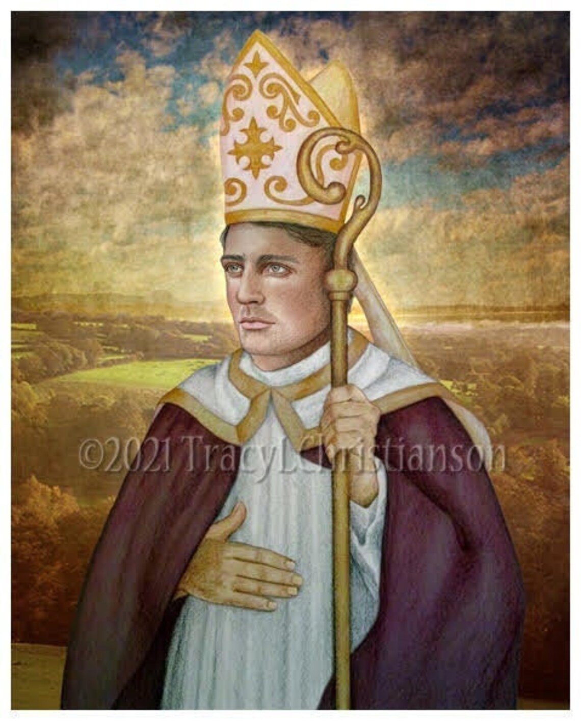 St. Eoghan of Ardstraw Catholic Fine Art Print/picture - Etsy