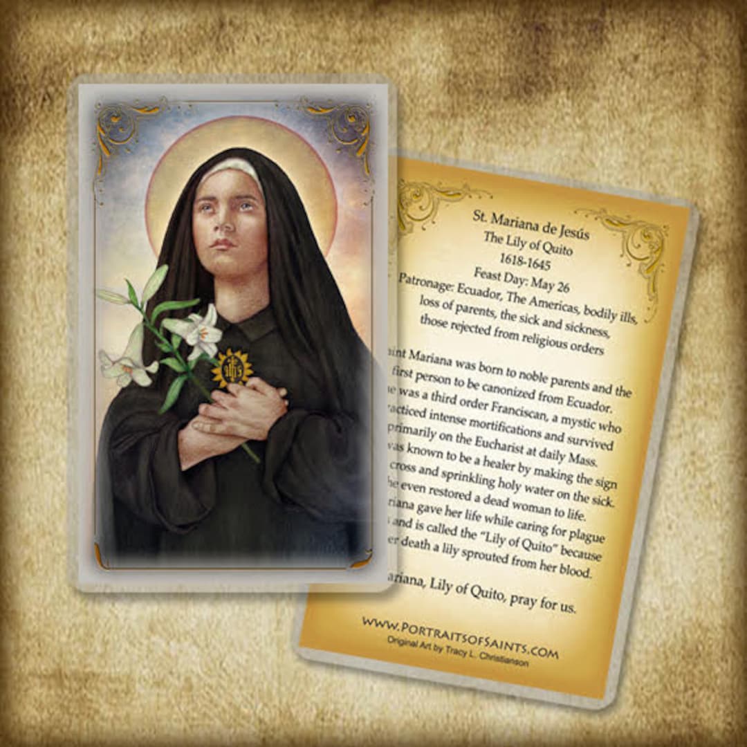 St. Mariana De Jesus De Paredes Holy Card, Patron of the Americas - Etsy