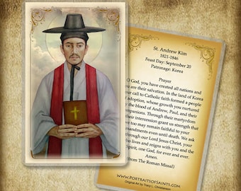 Saint St Andrew Kim Taegon, Korea Patron of Korean Priests Stained ...