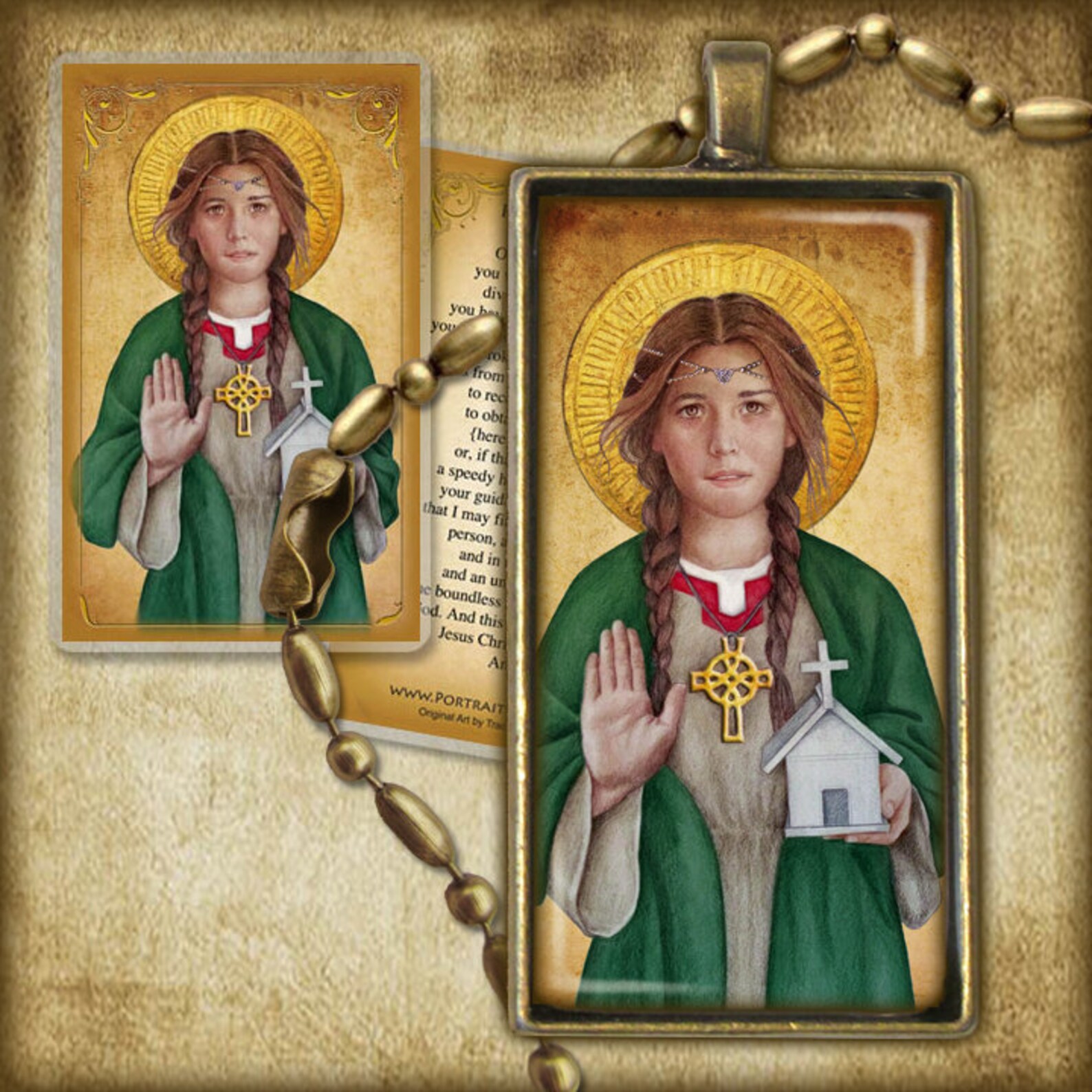 St. Dwynwen Pendant and Holy Card GIFT SET, Patron of Lovers - Etsy