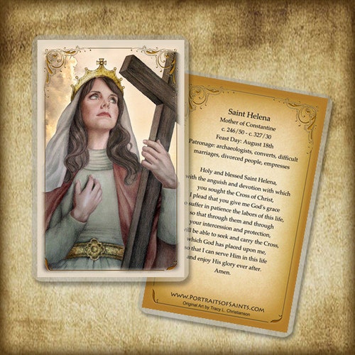 St. Helen of Constantinople Holy Card the True Cross - Etsy