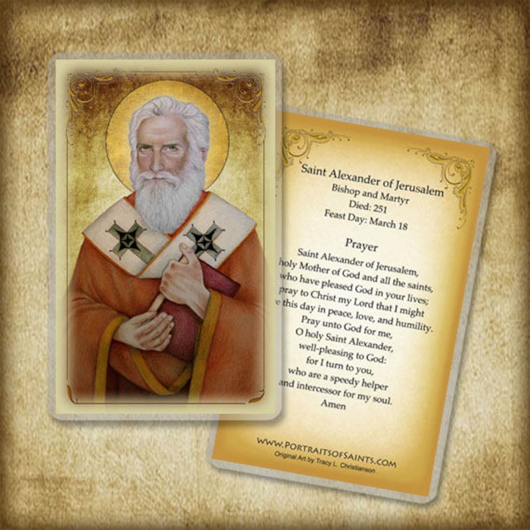 St. Alexander of Jerusalem Prayer Card - Etsy
