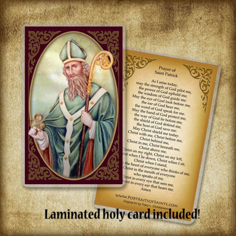 St. Patrick (A) Pendant and Holy Card GIFT SET Catholic Saint Invoked ...