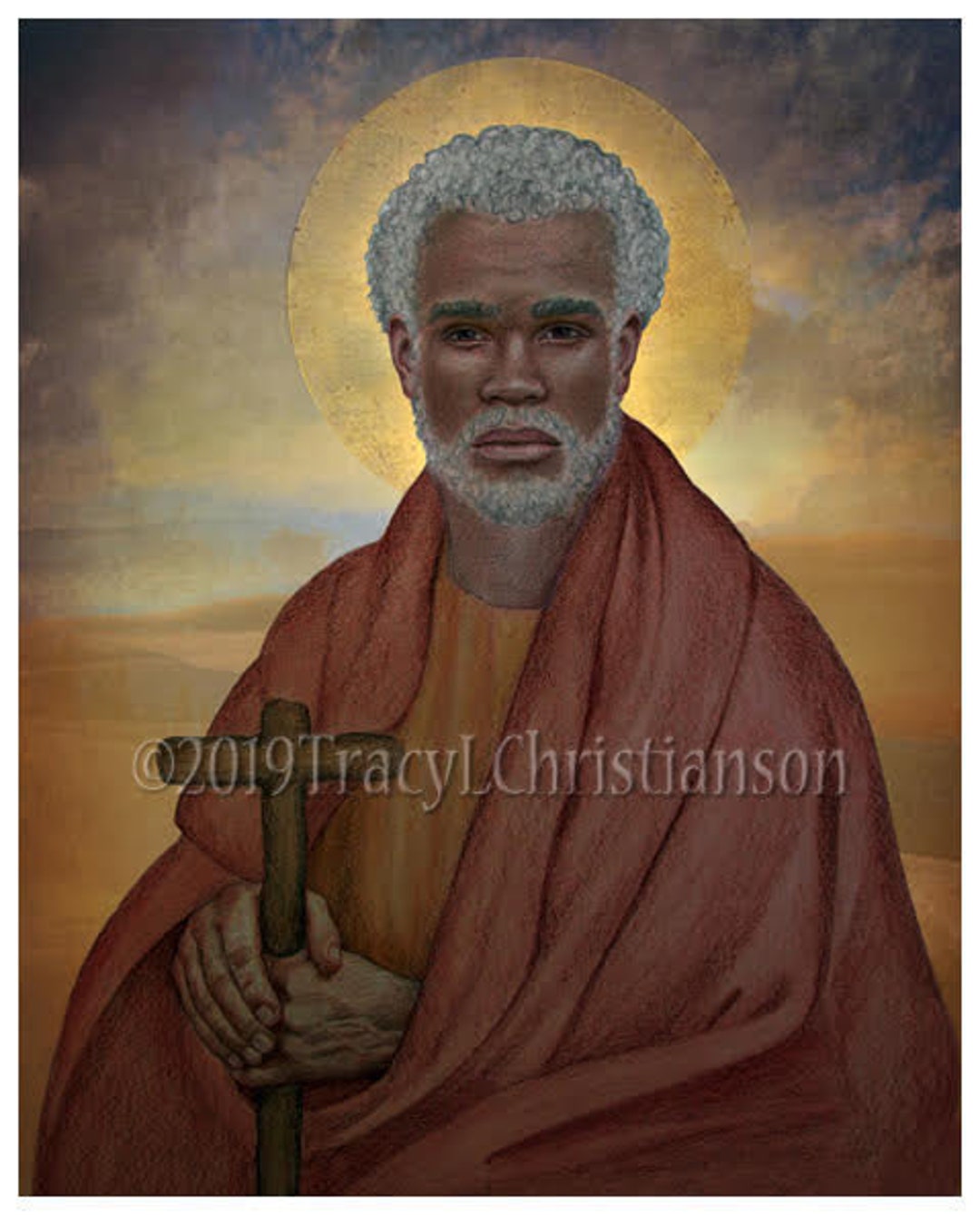 St. Moses the Black (the Ethiopian) Art Print, Catholic Patron Saint of ...