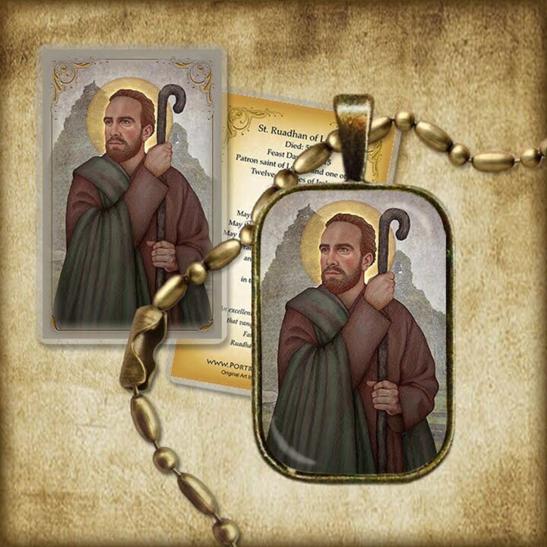 St. Ruadhan of Lorrha (st. Rowan, Rodan, Rodon) Pendant/key Ring and ...