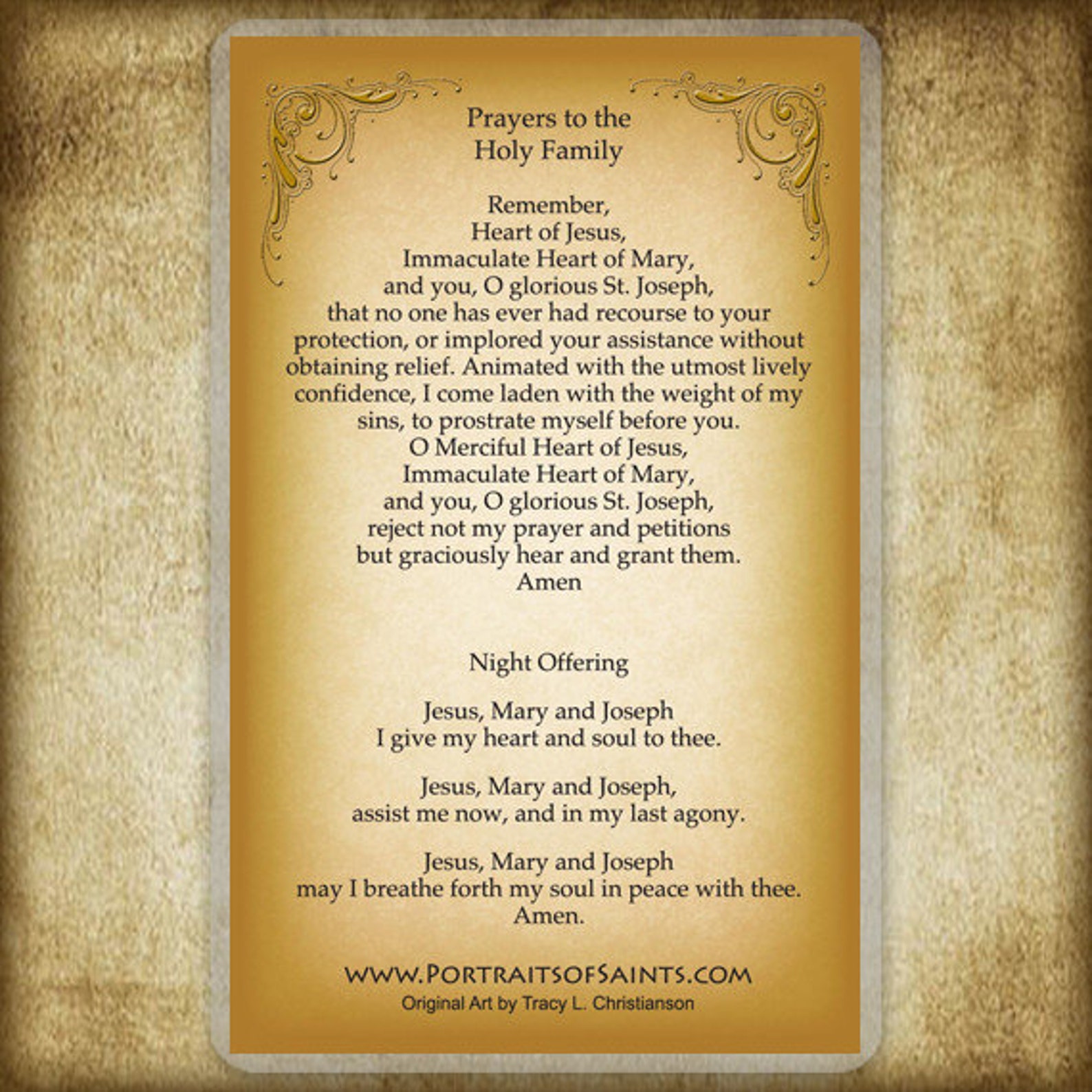 The Holy Family B Prayer Card - Etsy