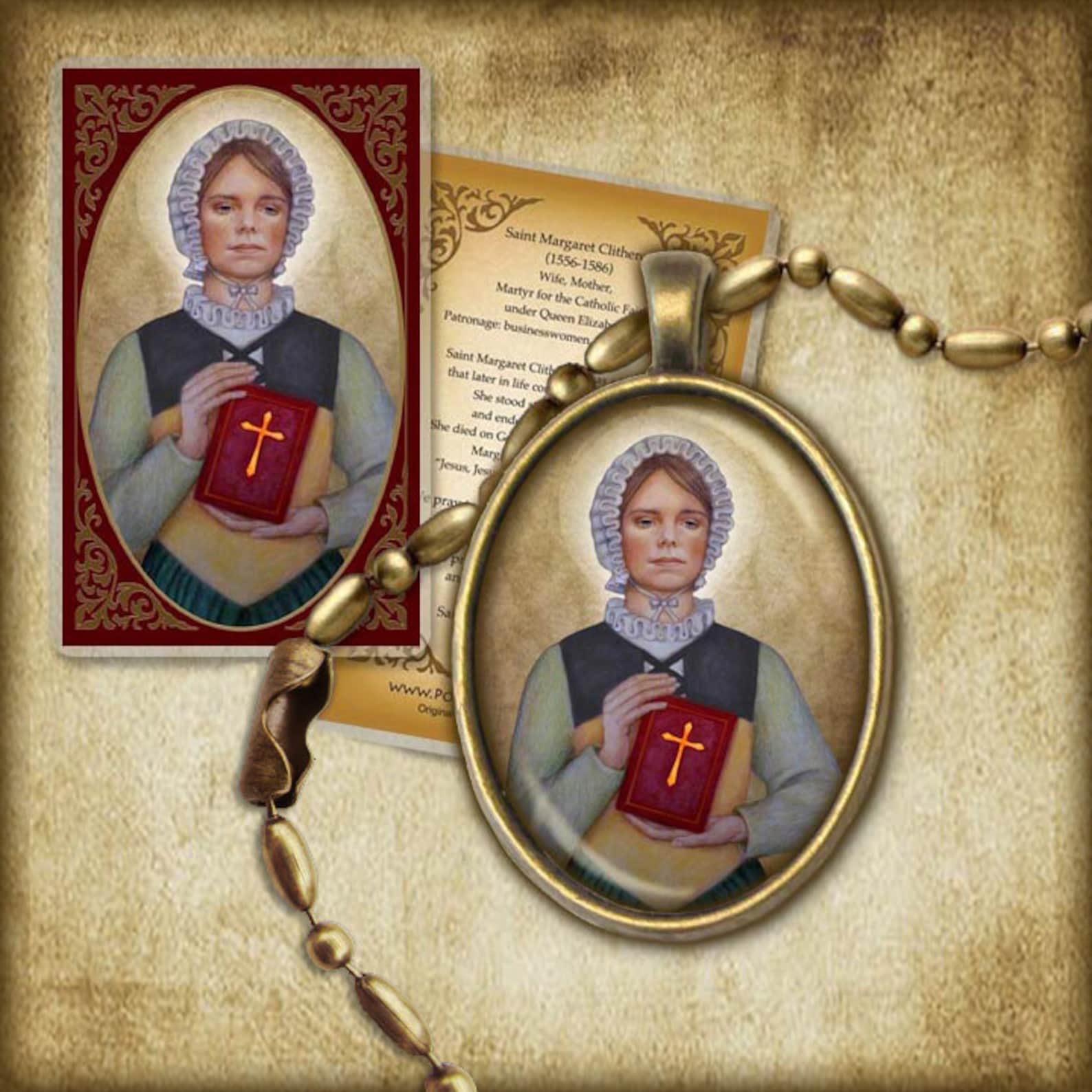 St. Margaret Clitherow Pendant and Holy Card GIFT SET Saint - Etsy