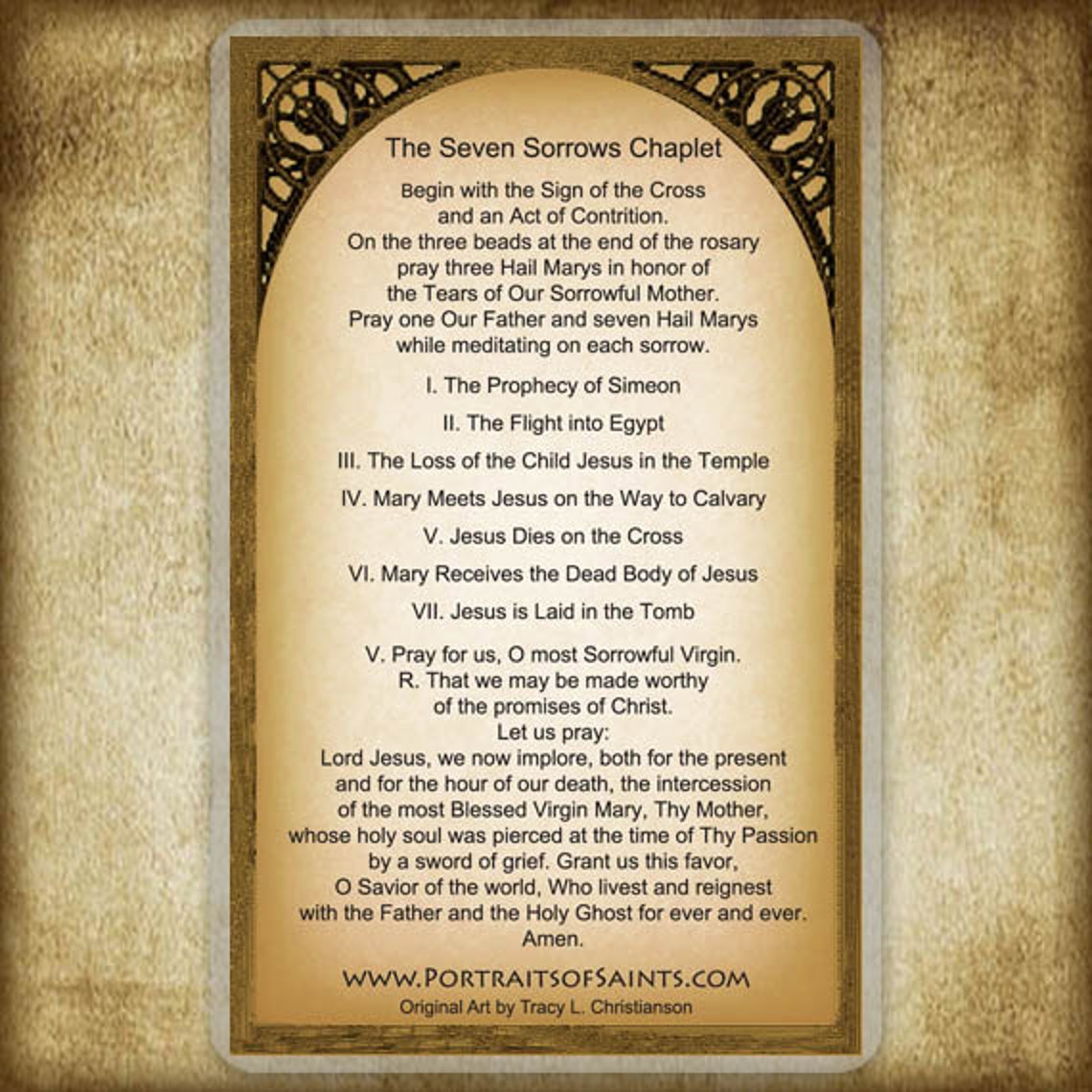 Our Lady of Sorrows Prayer Card - Etsy