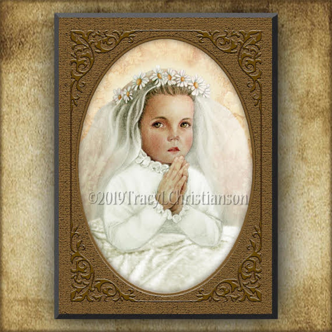 Little Nellie of Holy God Wood Plaque & Holy Card GIFT SET for Baptism ...