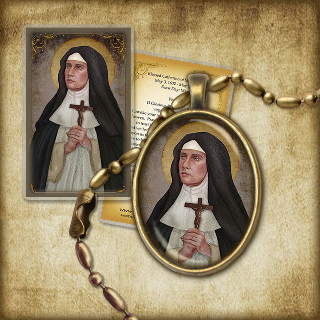 Bl. Catherine of St. Augustine Pendant/key Chain and Holy Card GIFT SET ...
