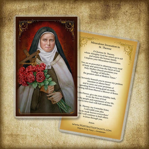 St. Therese of Lisieux D Prayer Card Prayer Card - Etsy