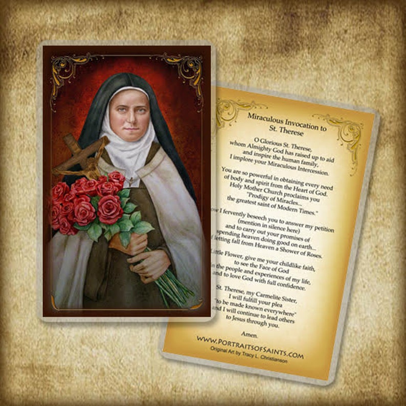 St. Therese of Lisieux D Prayer Card Prayer Card - Etsy