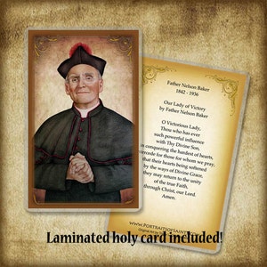 Fr. Nelson Baker Wood Plaque and Holy Card GIFT SET for a Catholic or a ...
