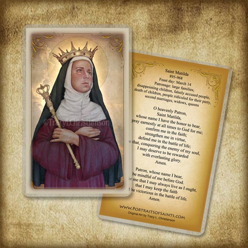 St. Matilda Holy Card, Patron of Problem Children - Etsy