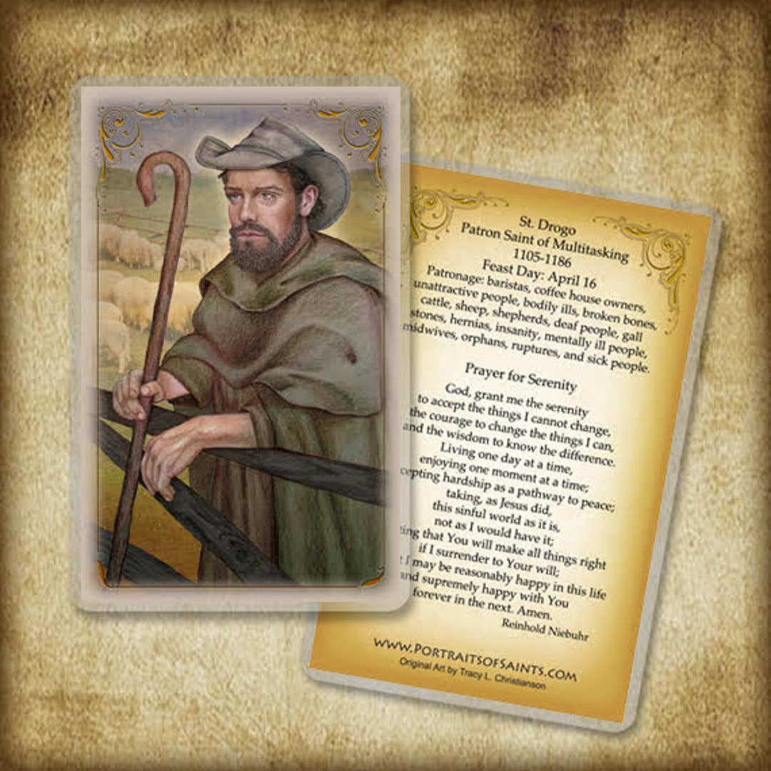 St. Drogo Holy Card, Catholic Prayer Card, Serenity Prayer - Etsy