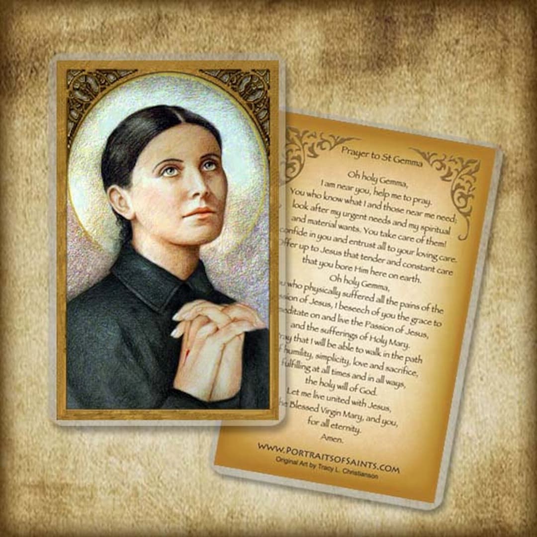 St. Gemma Galgani Prayer Card, Patron of Students - Etsy